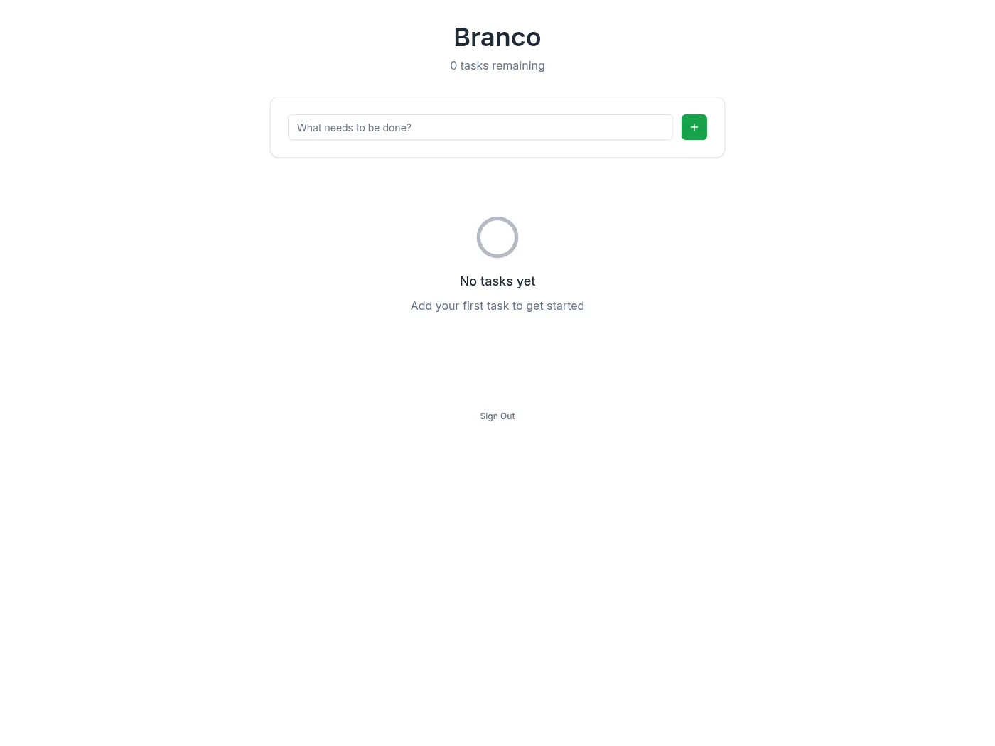 Branco: Minimalist Personal Task Tracker