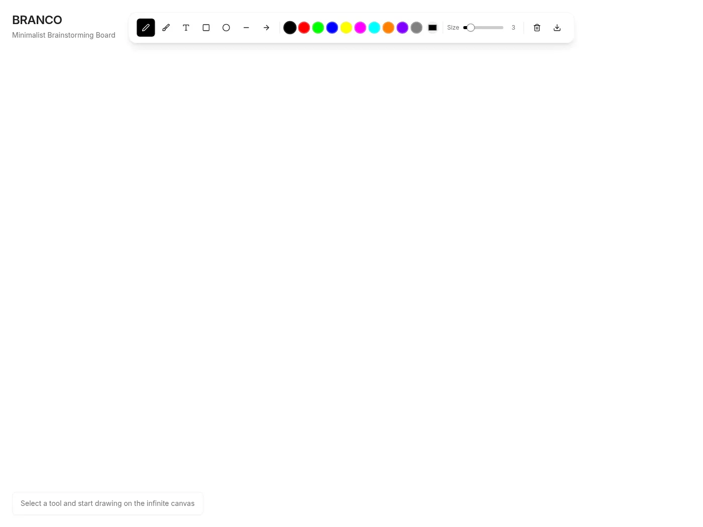 BRANCO: Minimalist Web Brainstorming Board