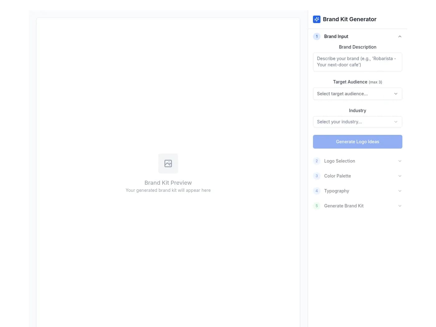 Brand Kit Generator - Adobe Illustrator Plugin UI
