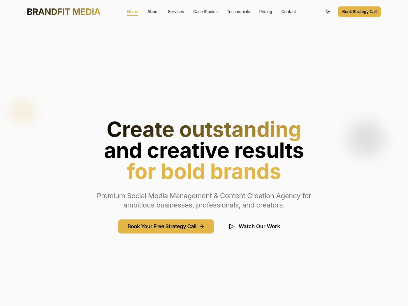 BRANDFIT MEDIA 3D Ultra-Minimalist Portfolio Website