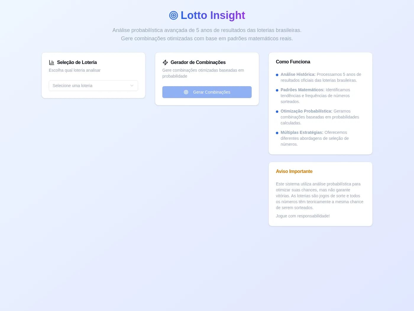 Lotto Insight: Probabilistic Lottery Combination Generator for Brazil