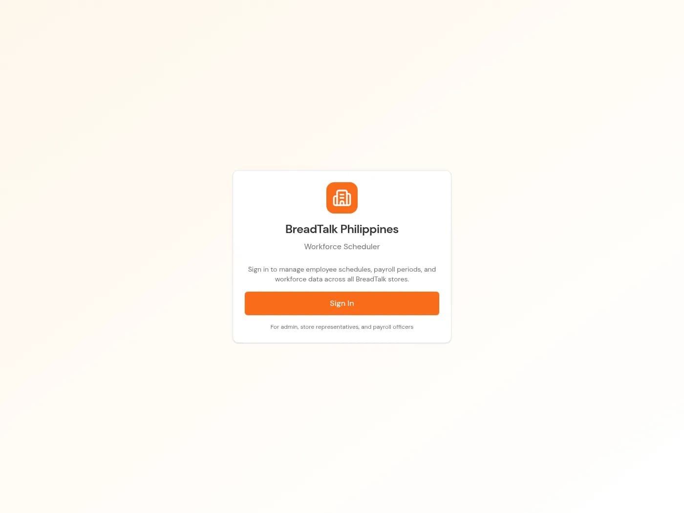 BreadTalk Philippines Workforce Scheduler