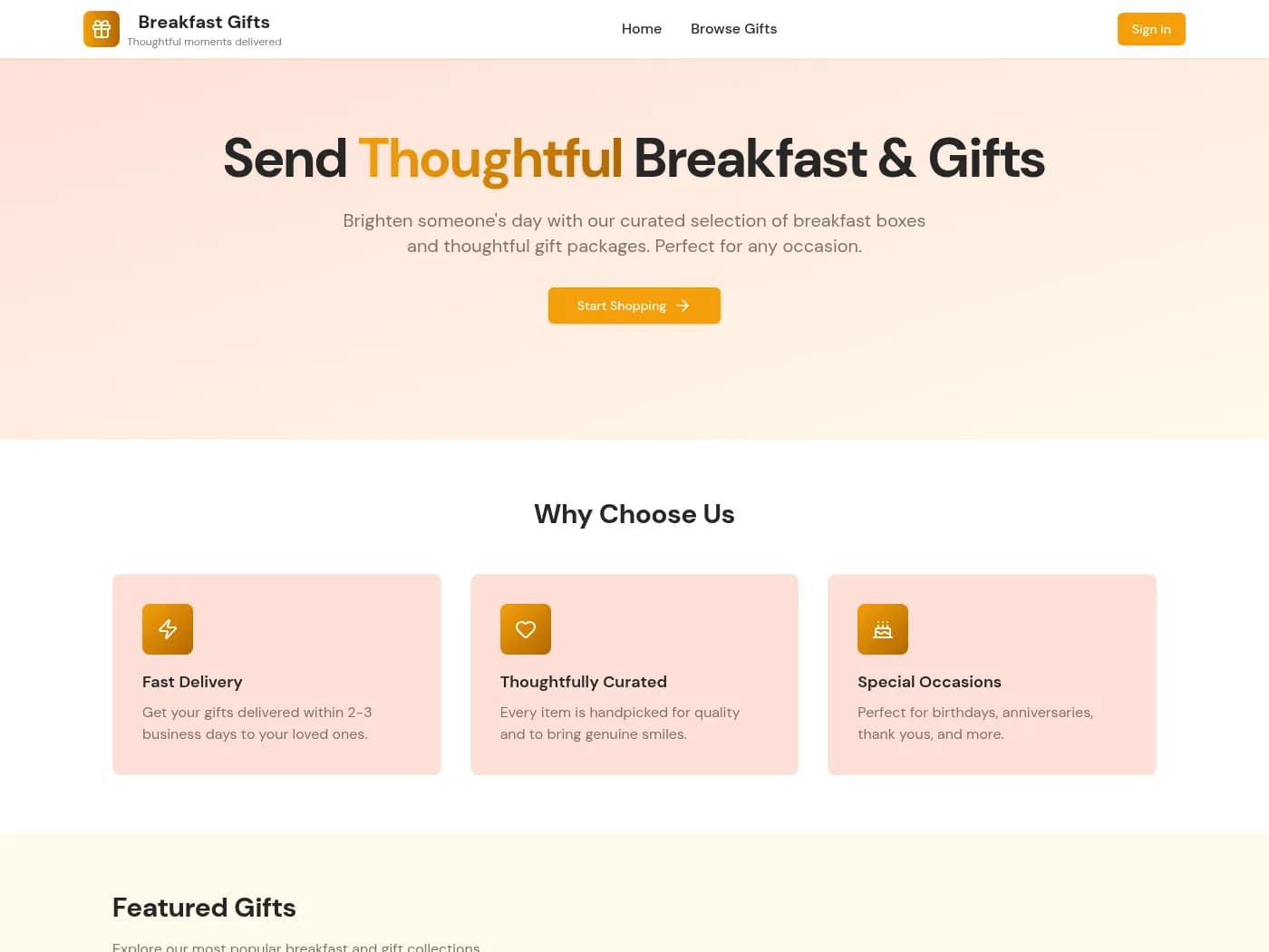 Breakfast & Gift Sender
