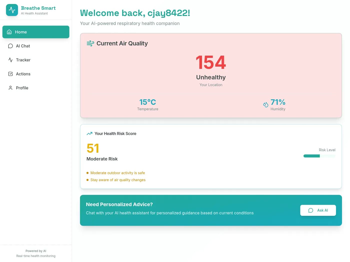 Breathe Smart: AI-Powered Healthtech Agent for Air Quality & Pollution Risk Prevention