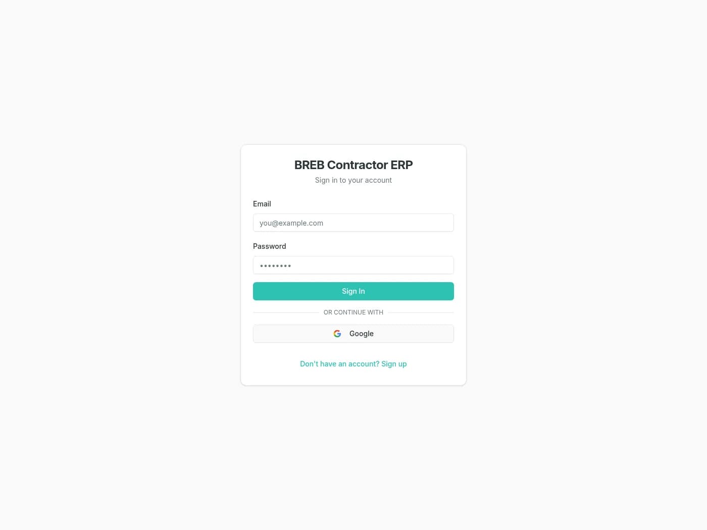 BREB Contractor ERP — SaaS Platform for Contractor Business Digitalization