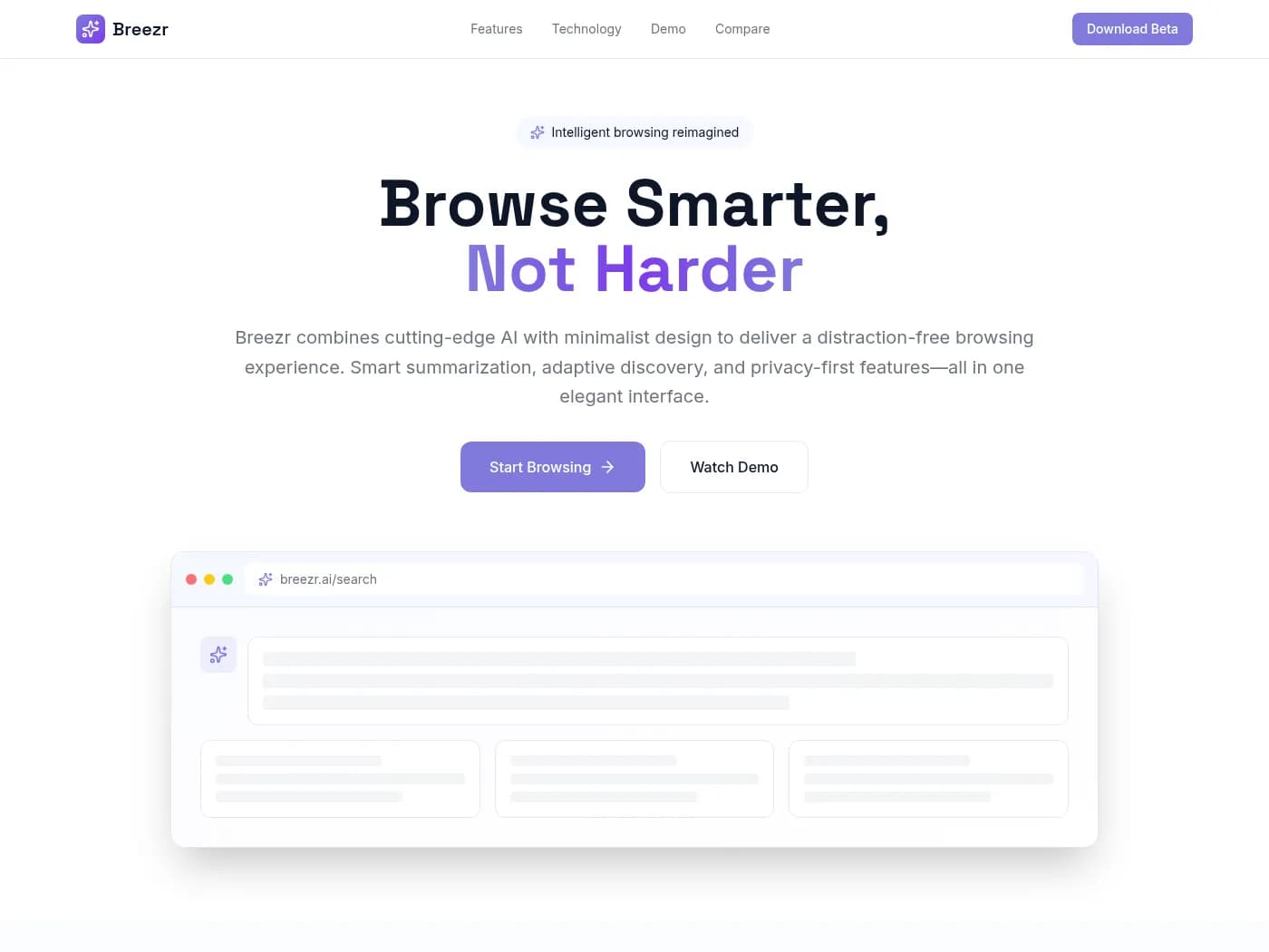 Breezr: The AI-Powered Minimalist Browser