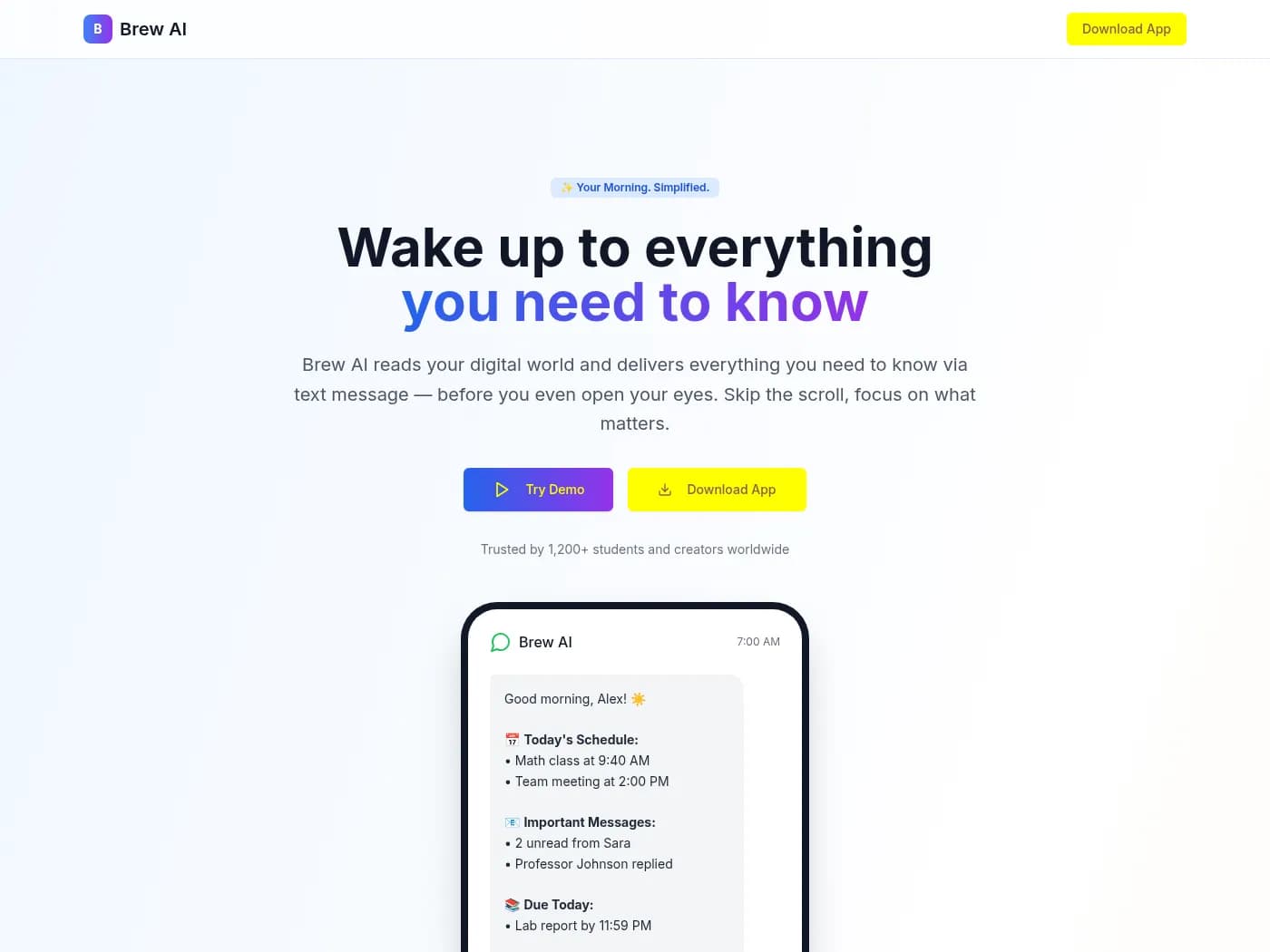Brew AI Landing Page