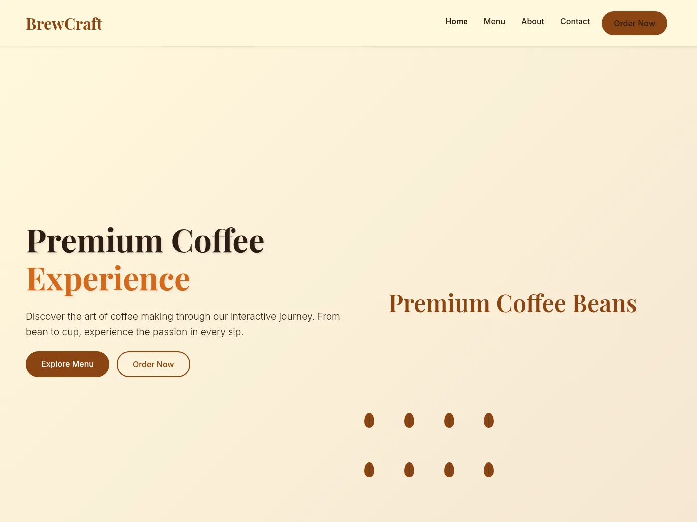 BrewCraft: Interactive Coffee Shop MERN Website