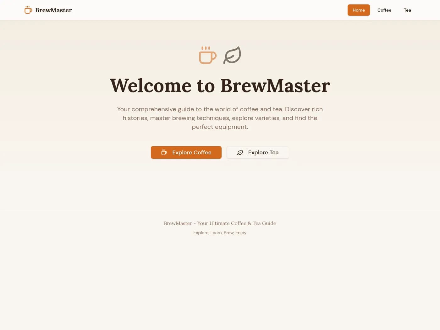 BrewMaster: The Ultimate Coffee & Tea Explorer
