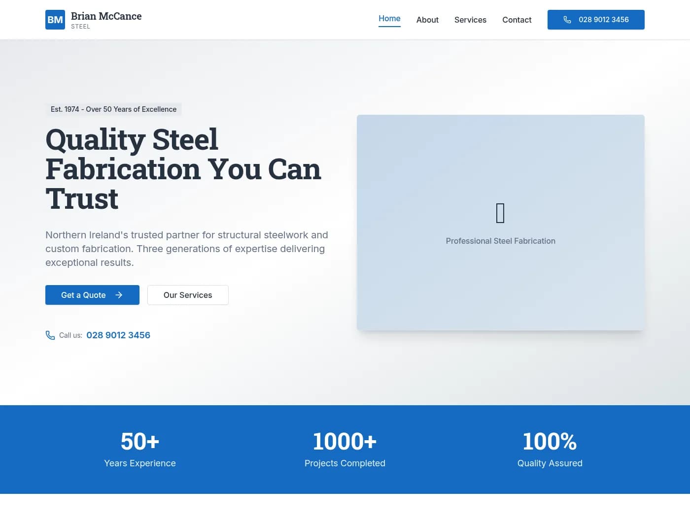 Brian McCance Steel: Timeless Industrial Website