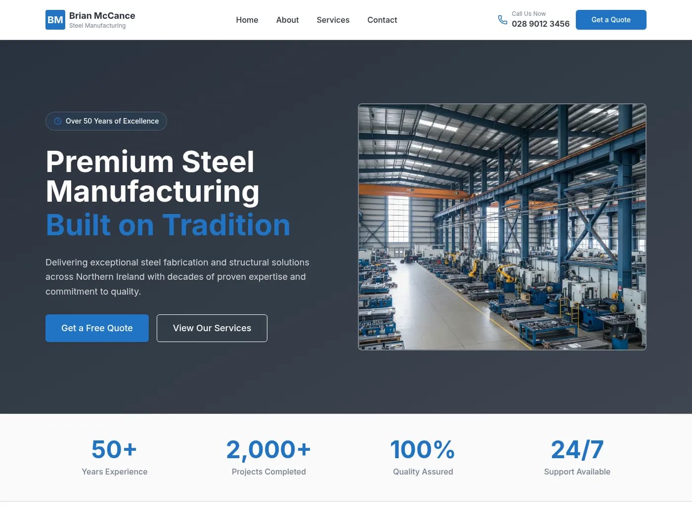 Brian McCance Steel - Professional Manufacturing Website