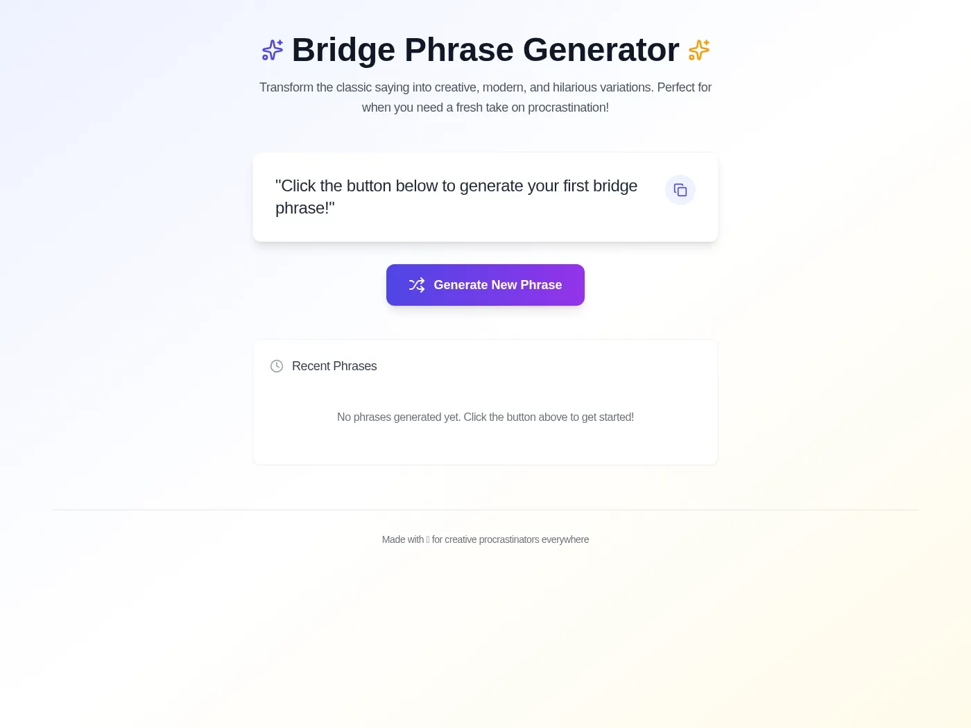 Bridge Phrase Generator