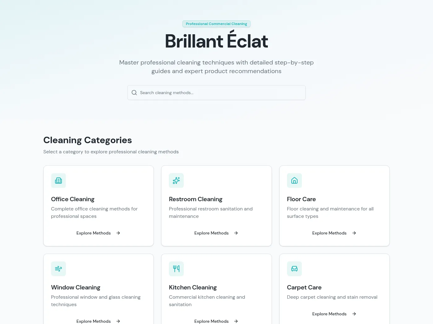 Brillant Éclat Commercial Cleaning Guide