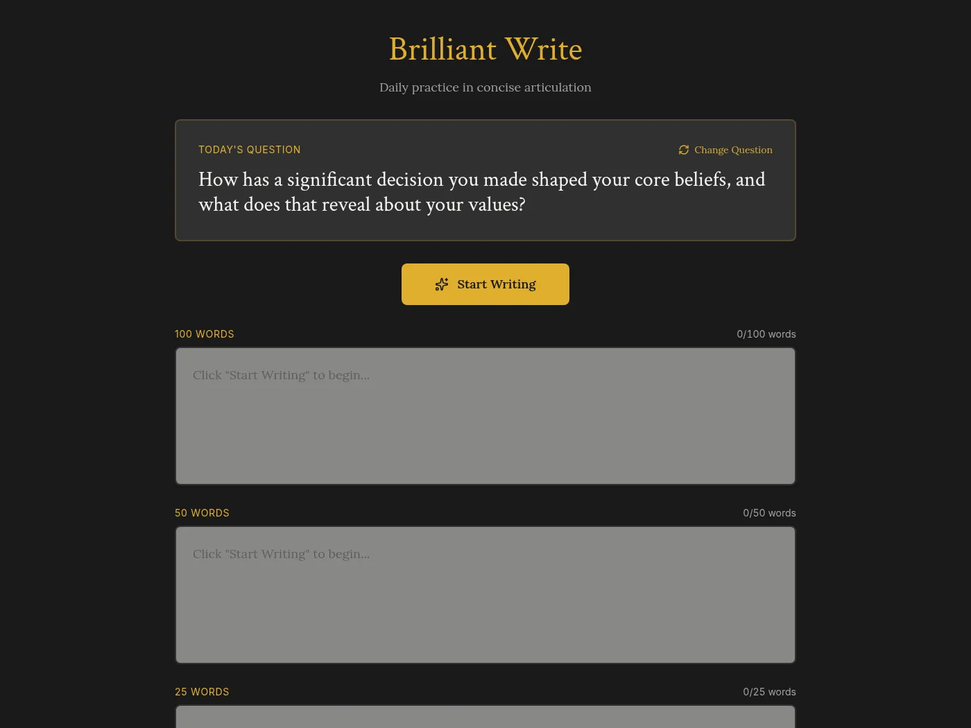 Brilliant Write: Daily Concise Writing Practice with AI Feedback & Genius Inspiration