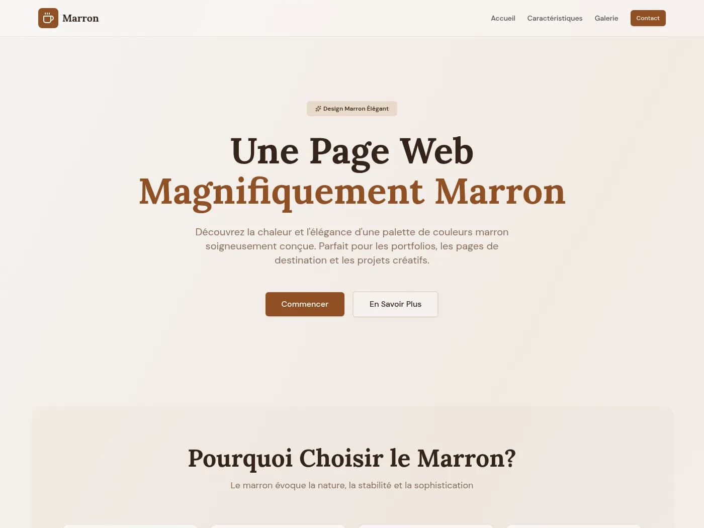 Brown Color Themed Webpage
