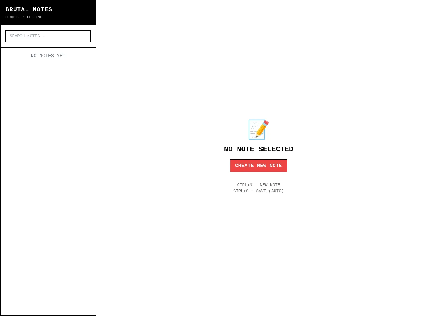 Brutal Notes - Offline Minimal Note Taking App