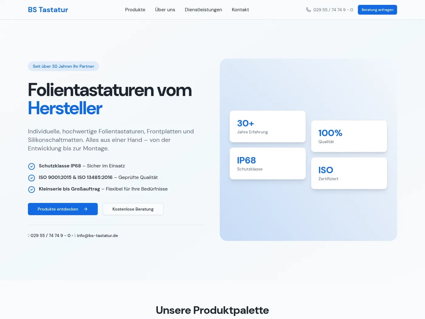 BS Tastatur Product Showcase Website