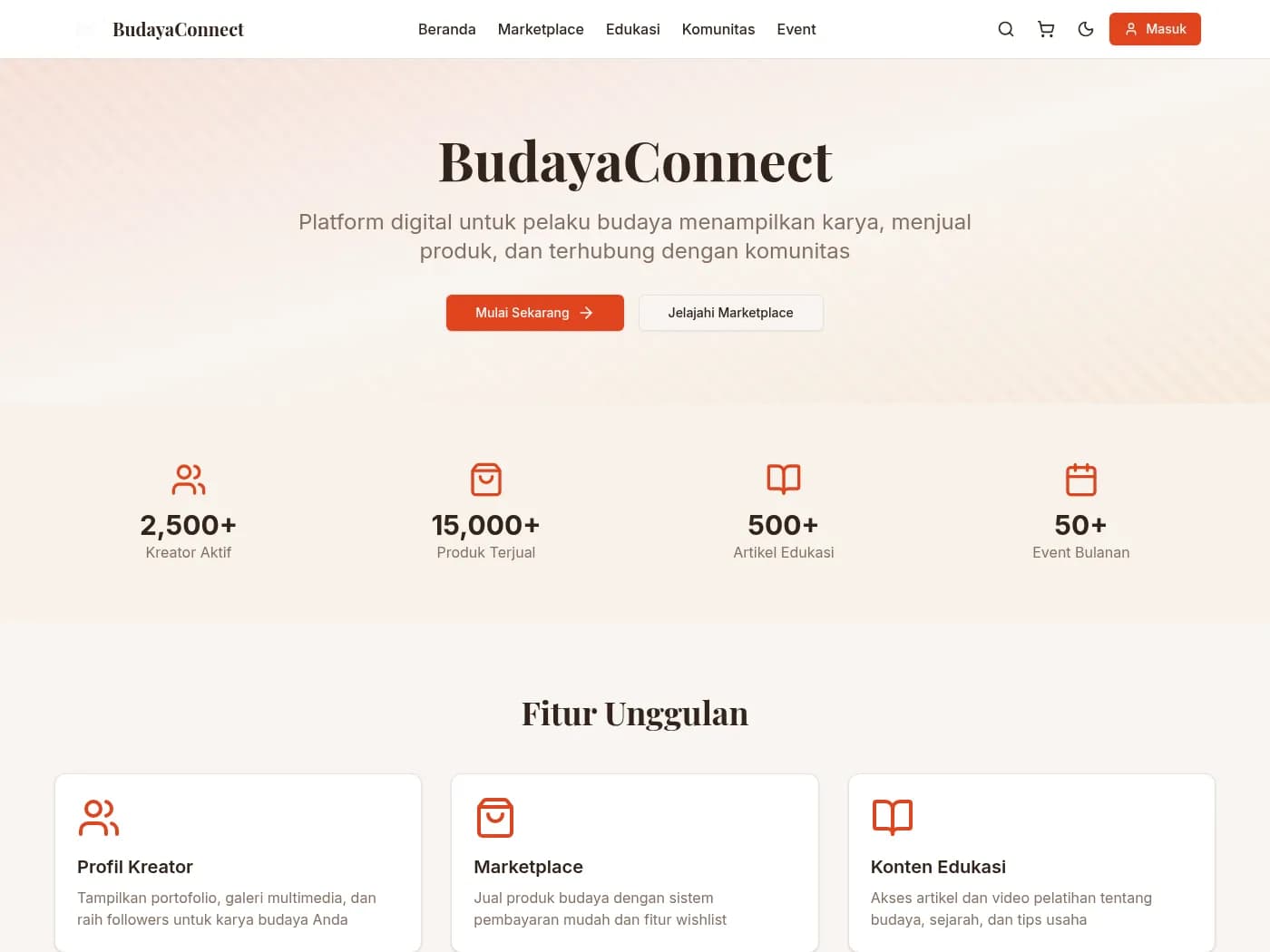 BudayaConnect: Web Platform for Cultural Creators