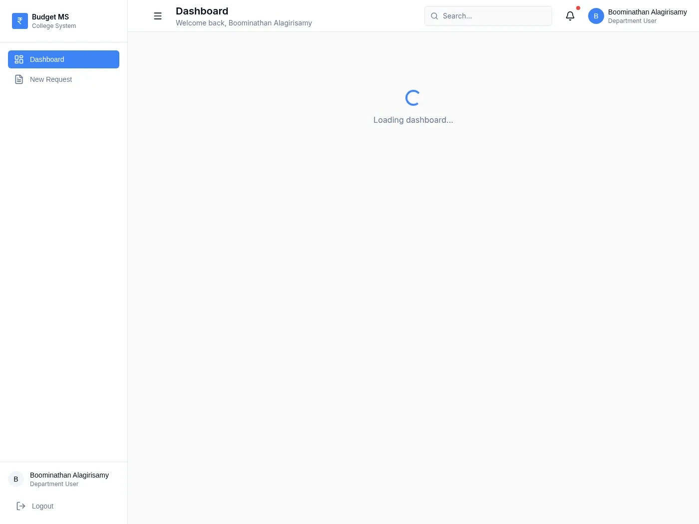 Budget Management System for Colleges (INR, Unlimited Budgets, Multi-Level Approval, SendGrid, AWS S3)