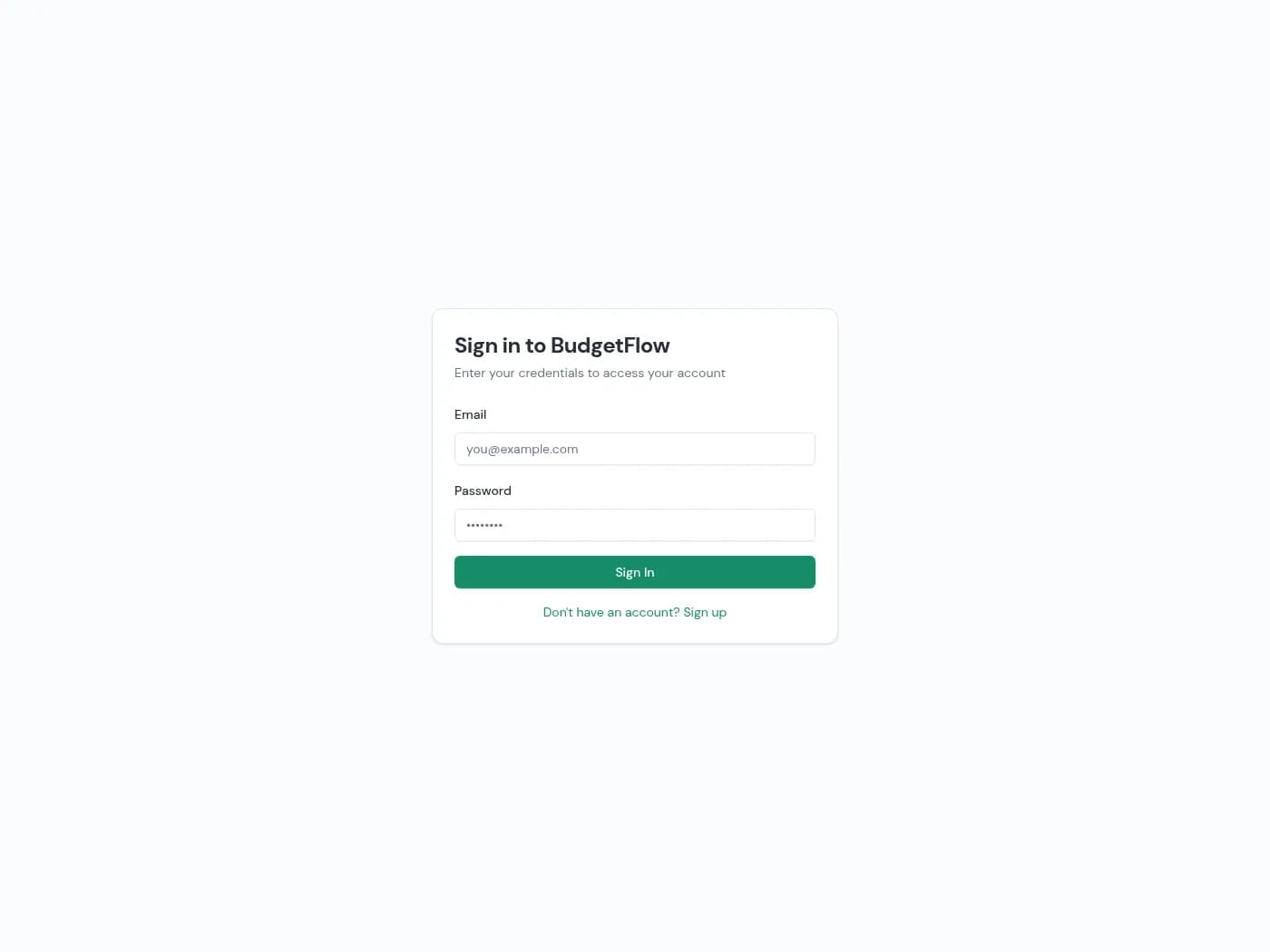 BudgetFlow: Personal Budget & Finance Web App