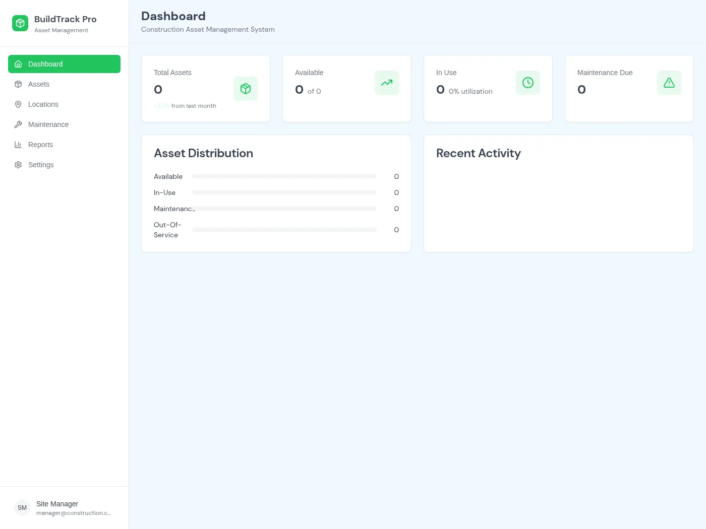 Building Site Asset and Tool Management PoC Website