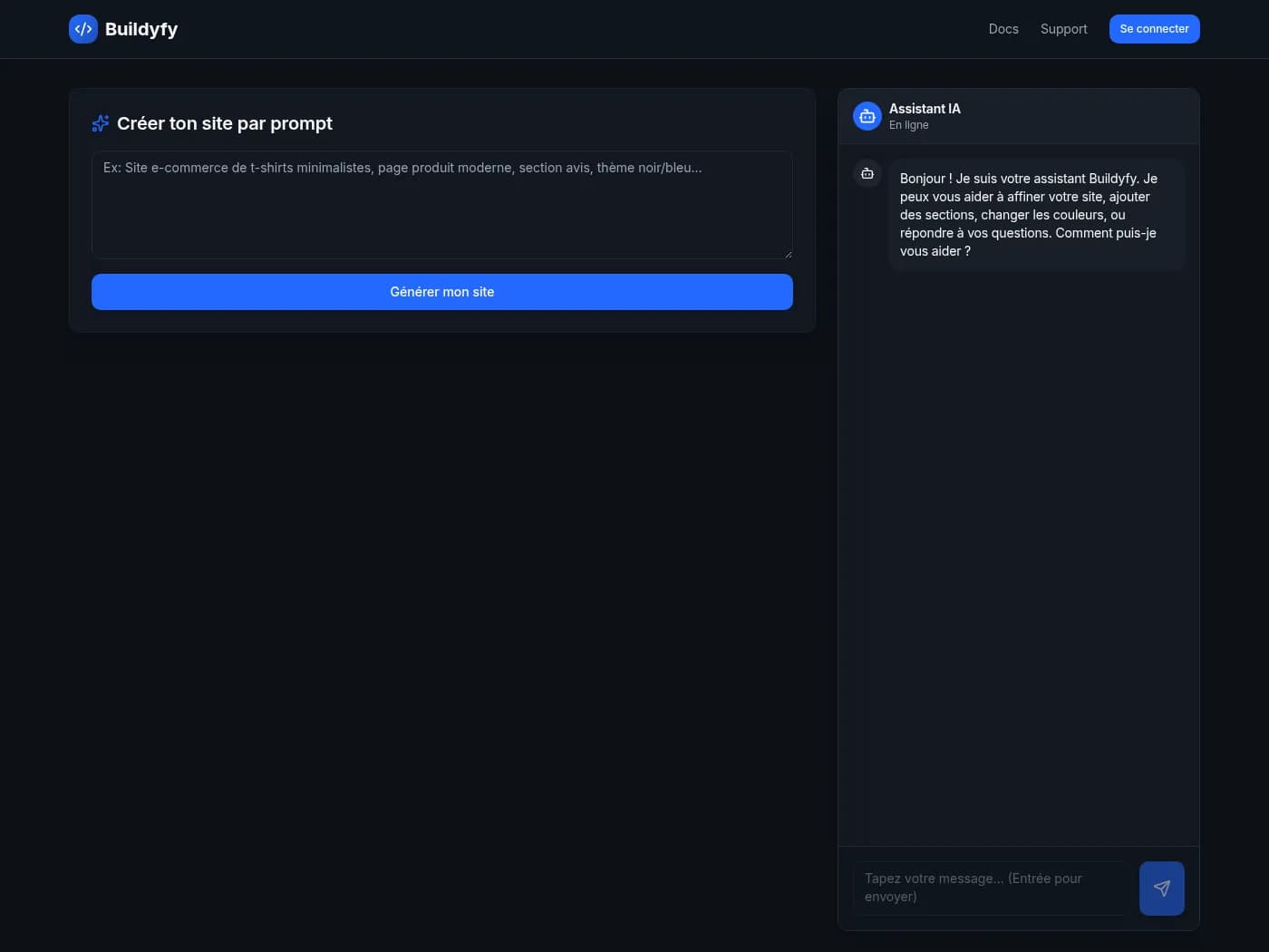 Buildyfy – AI-powered E-commerce Site Generator & Editor