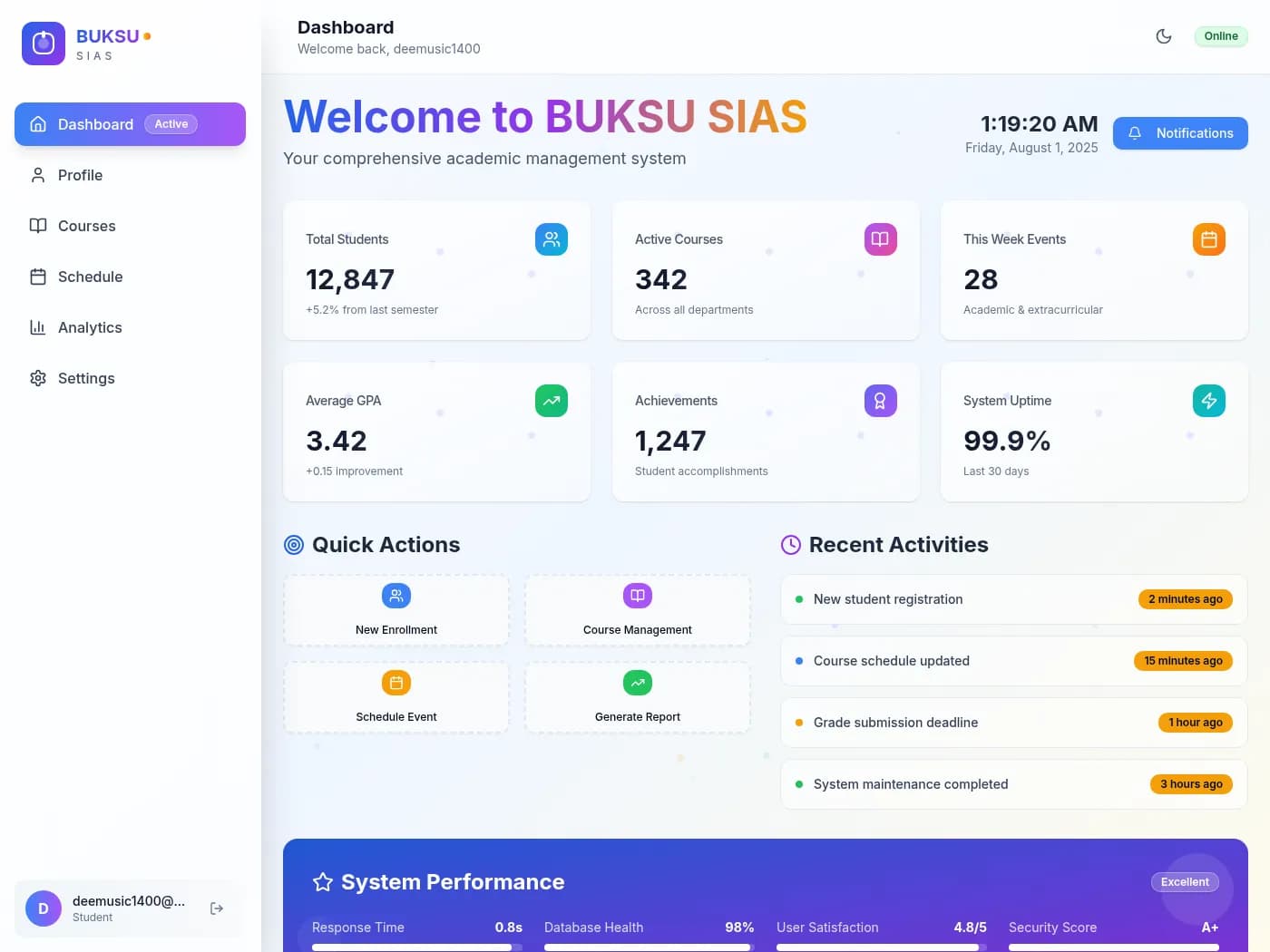 BUKSU SIAS: Modern Student Information & Academic System
