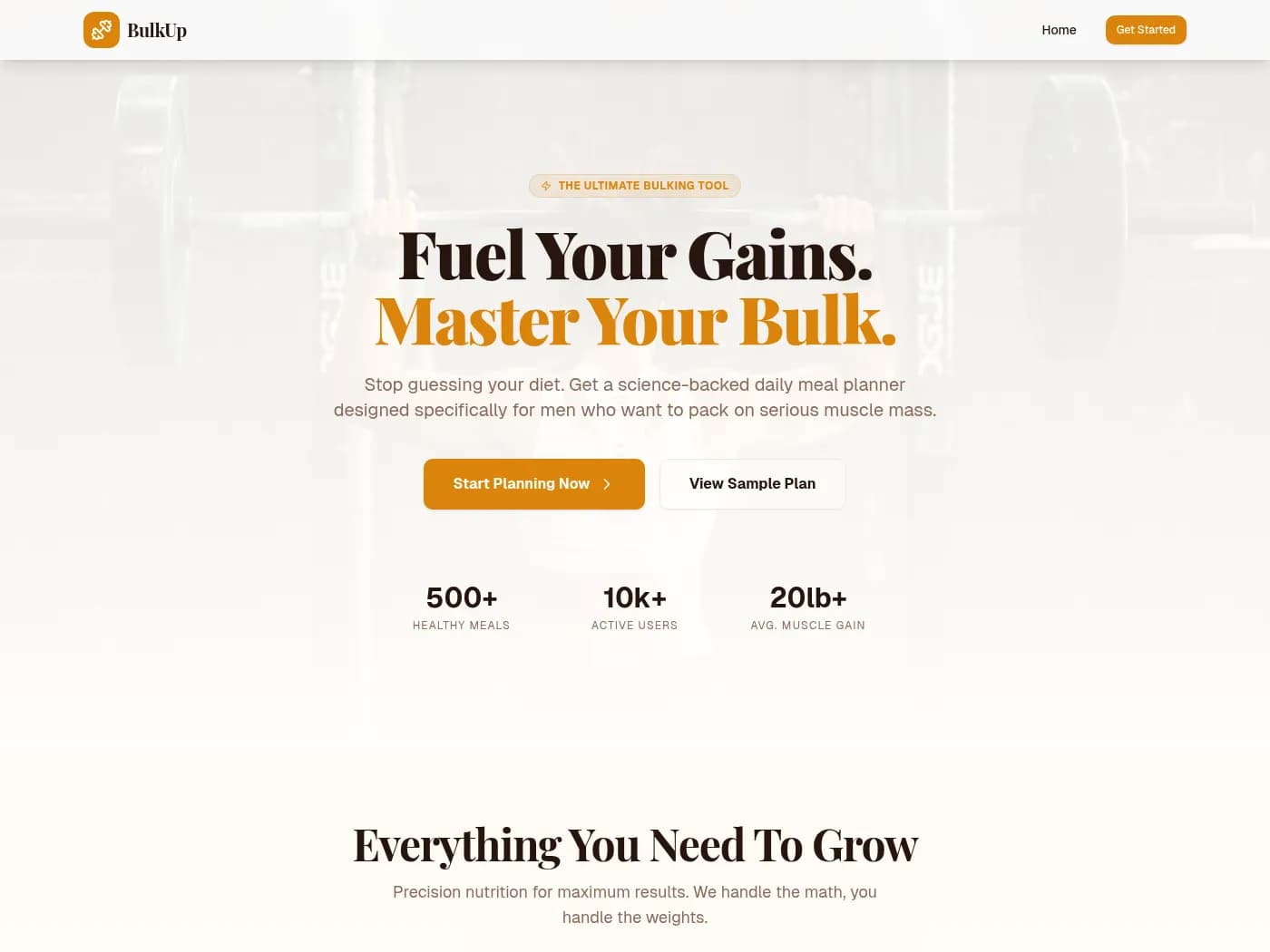 Bulk Up Meal Planner