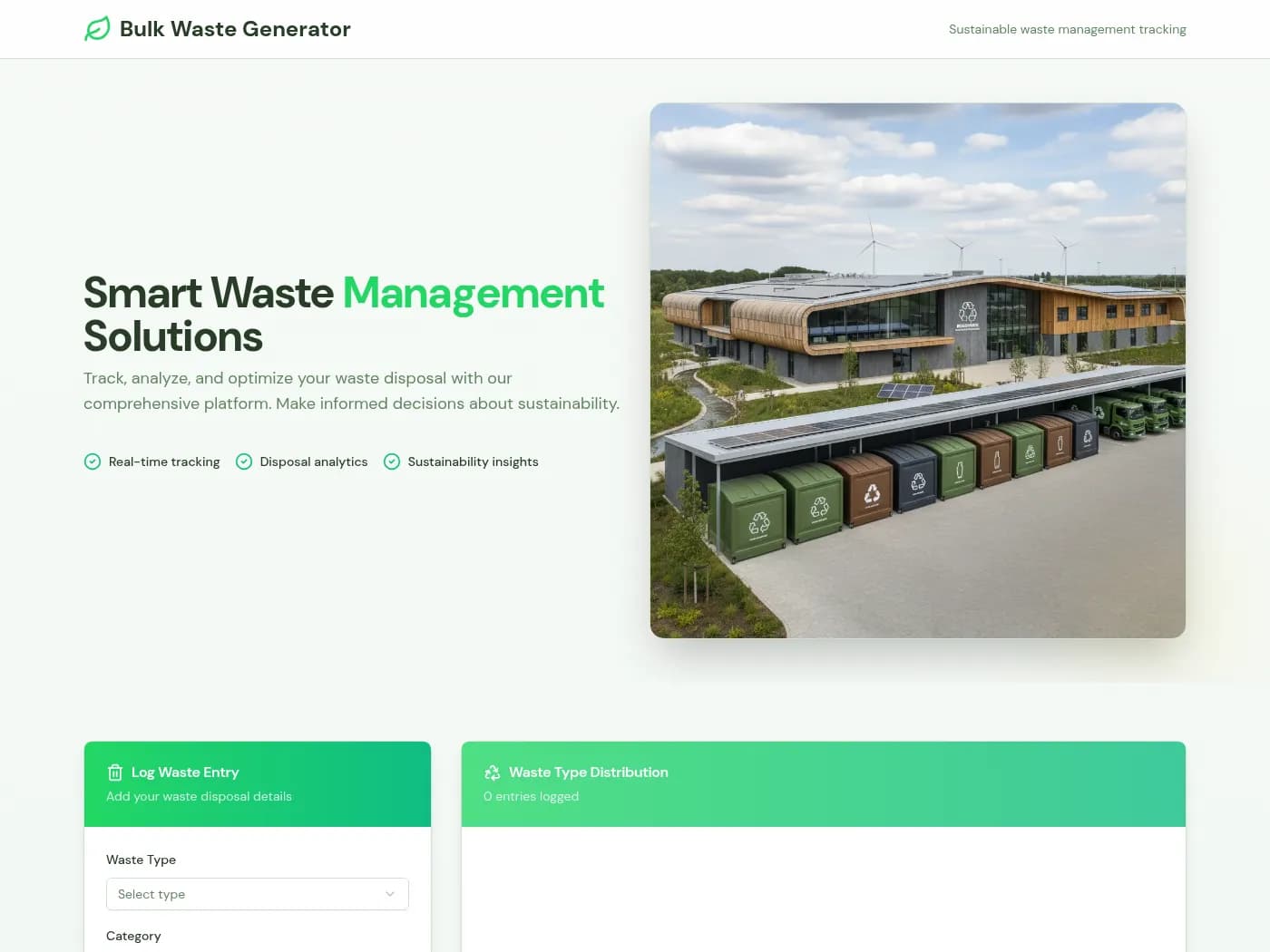 Bulk Waste Generator Landing Page