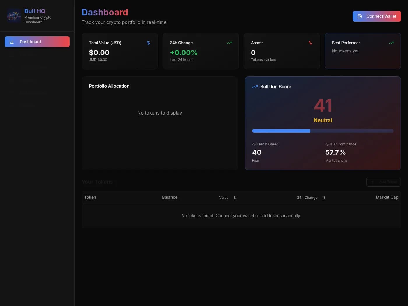 Bull HQ: Advanced Crypto Dashboard & Token Creator