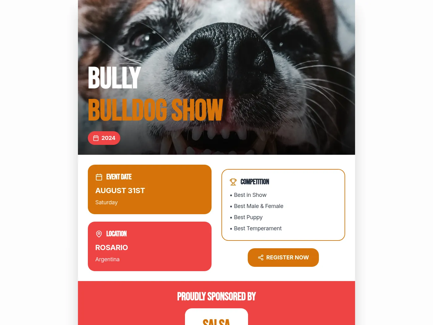 Bully Bulldog Show 2024 Flyer Designer