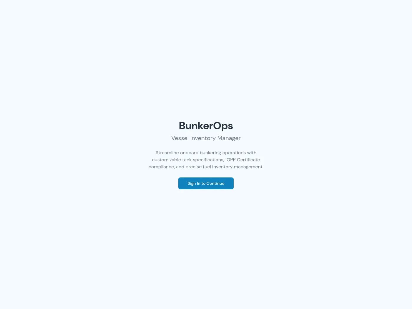 BunkerOps Vessel Inventory Manager