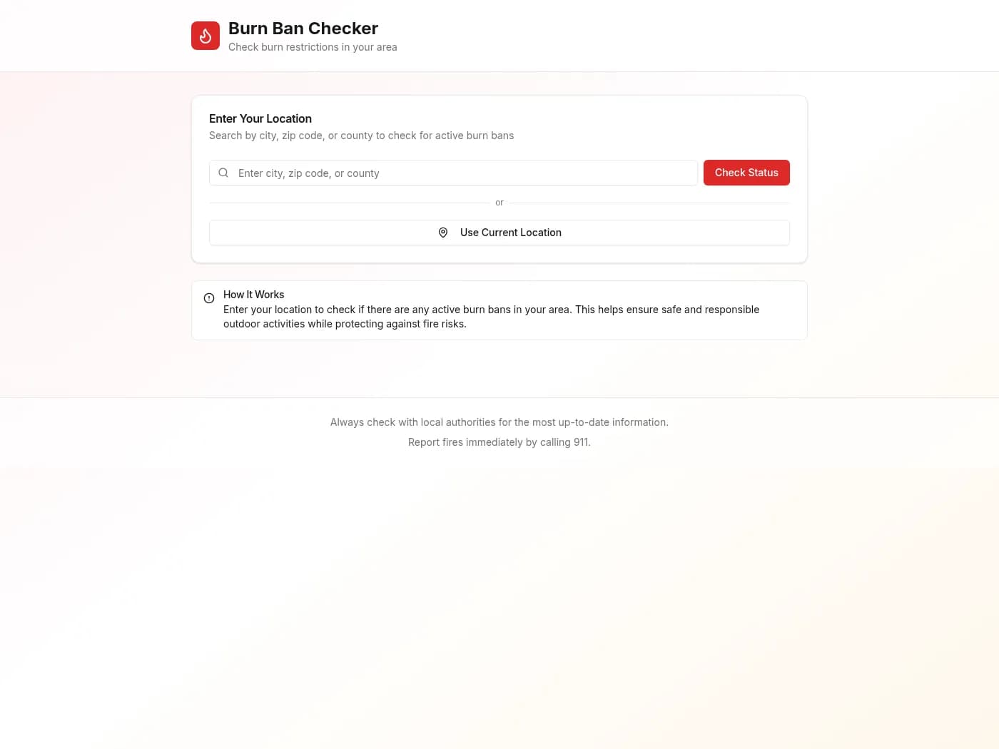 Burn Ban Location Checker