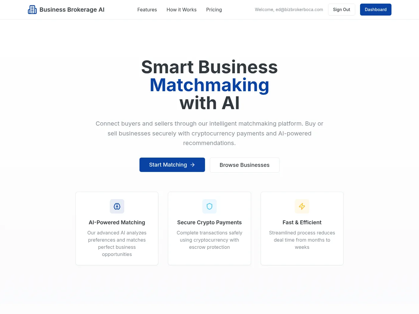 Business Brokerage AI Matchmaker Platform