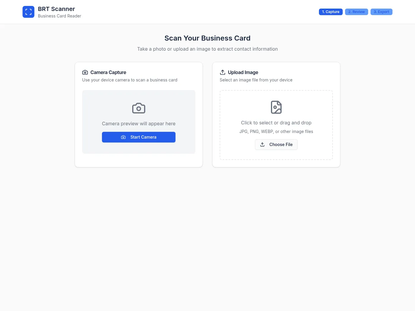 Business Card Scanner & Contact Exporter for Android