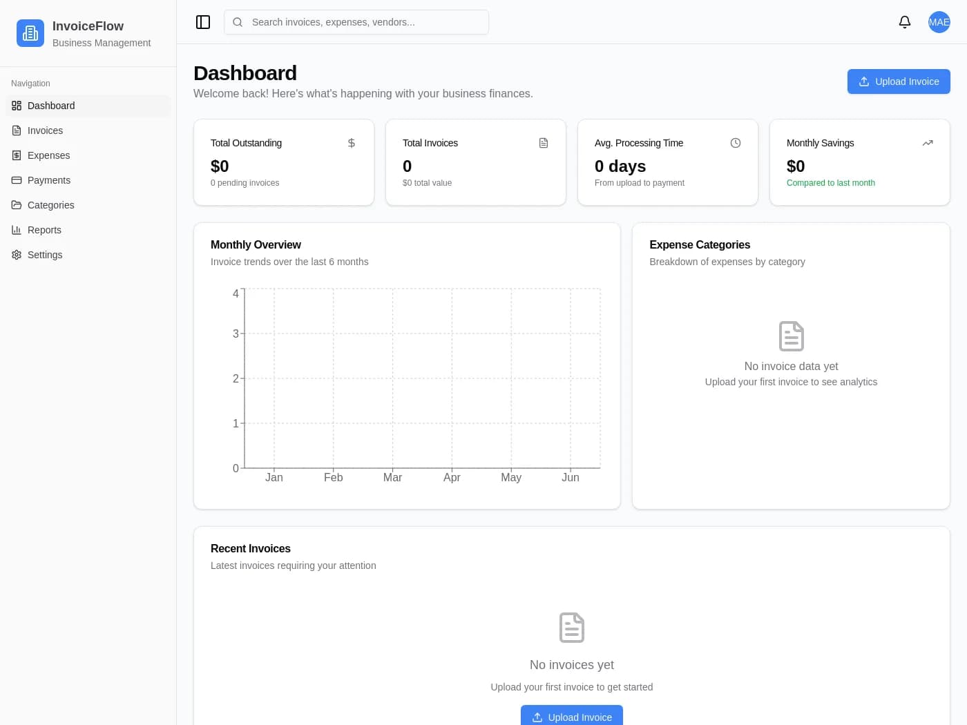 Business Invoice & Expense Management Platform