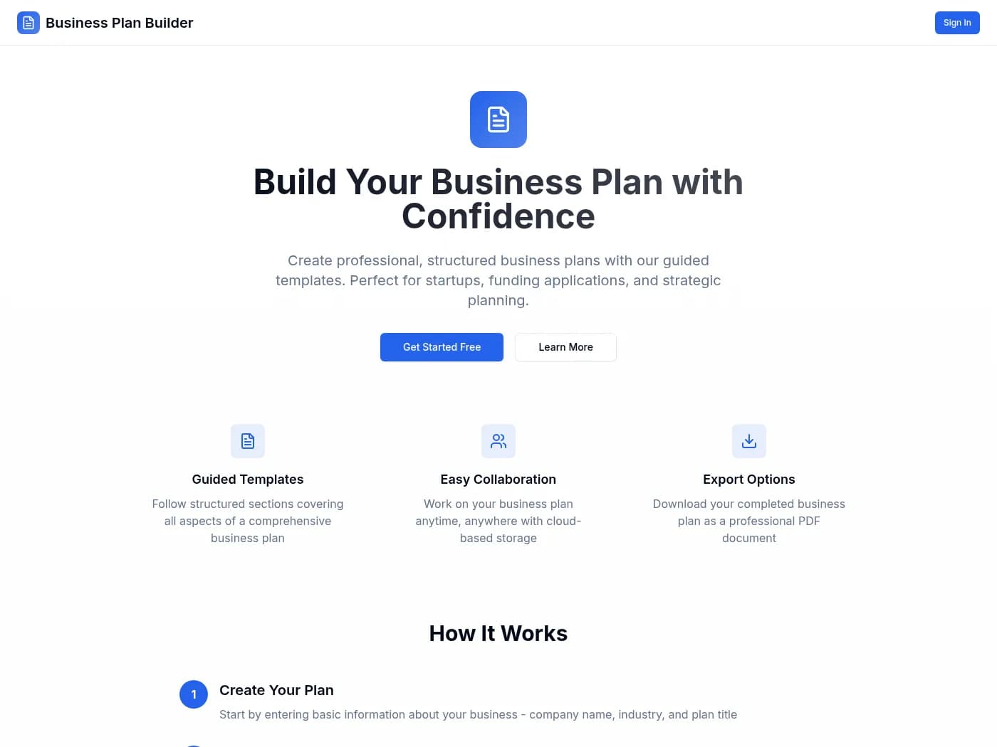 Business Plan Builder