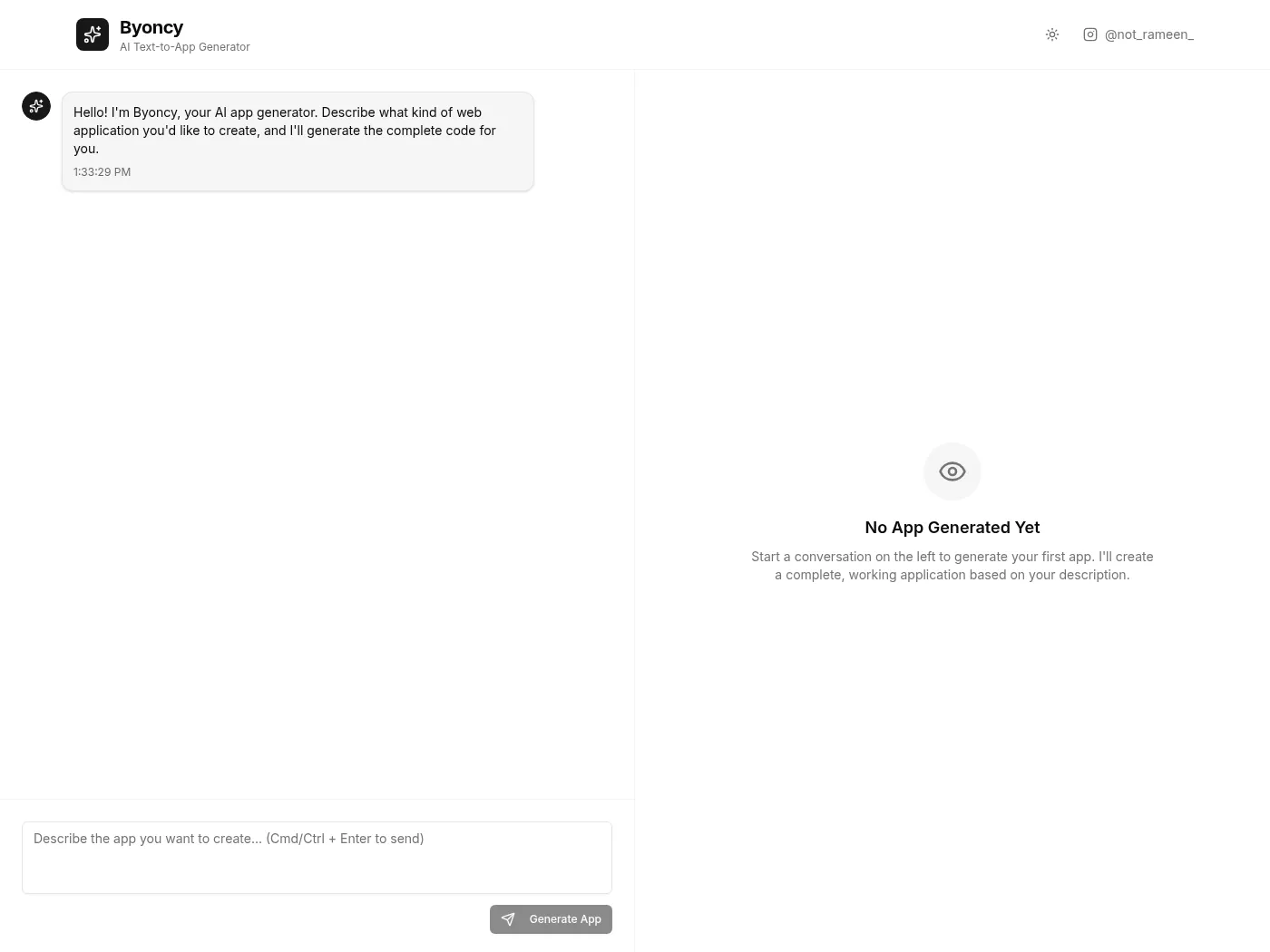 Byoncy - AI Text-to-App Generator