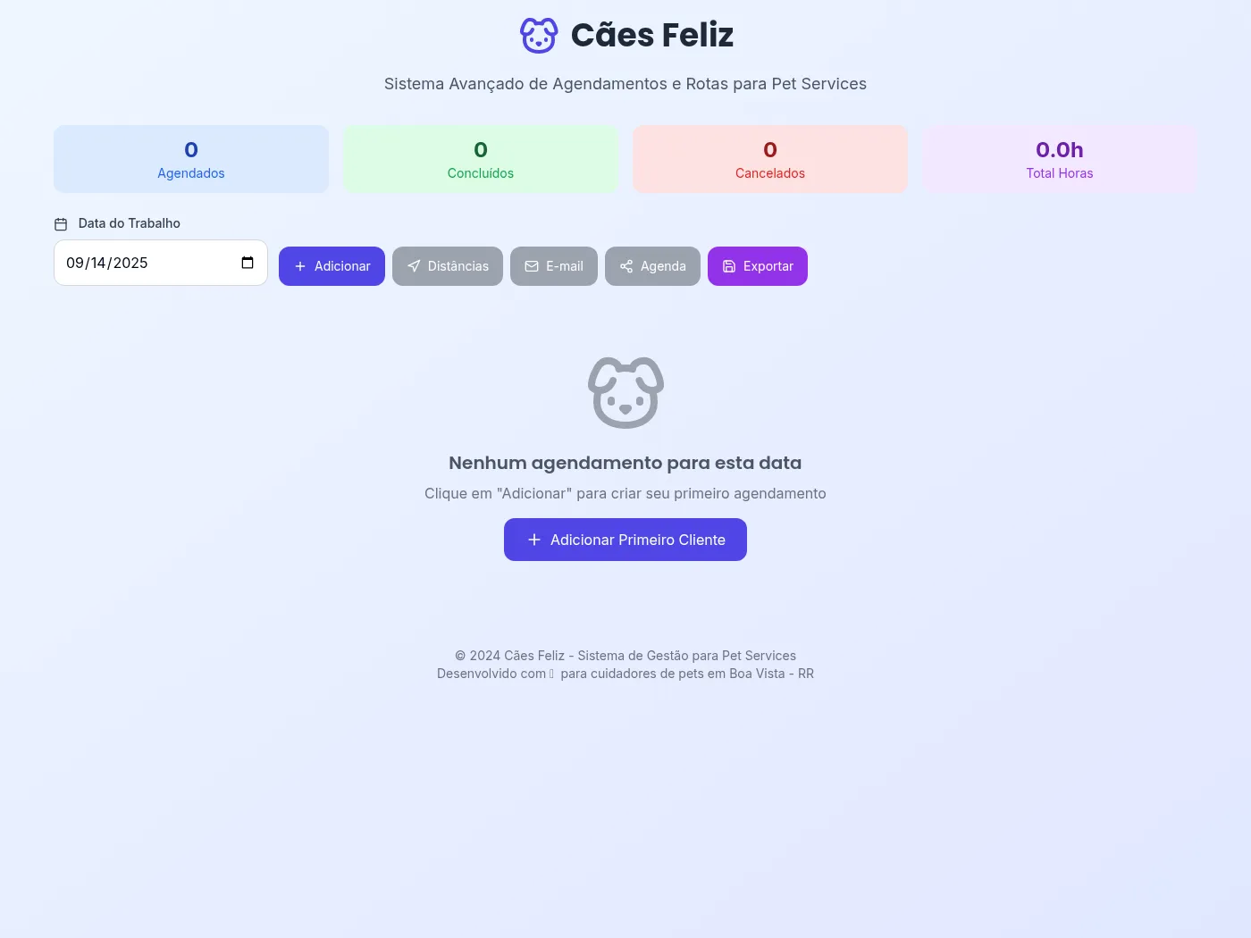 Cães Feliz - Advanced Appointment & Route Manager for Dog Walkers and Pet Services