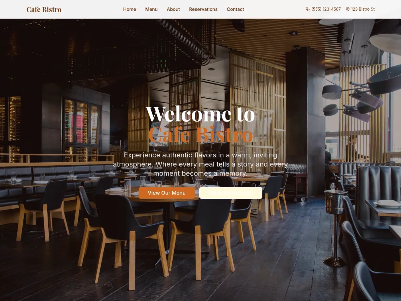 Cafe Bistro Web Presence