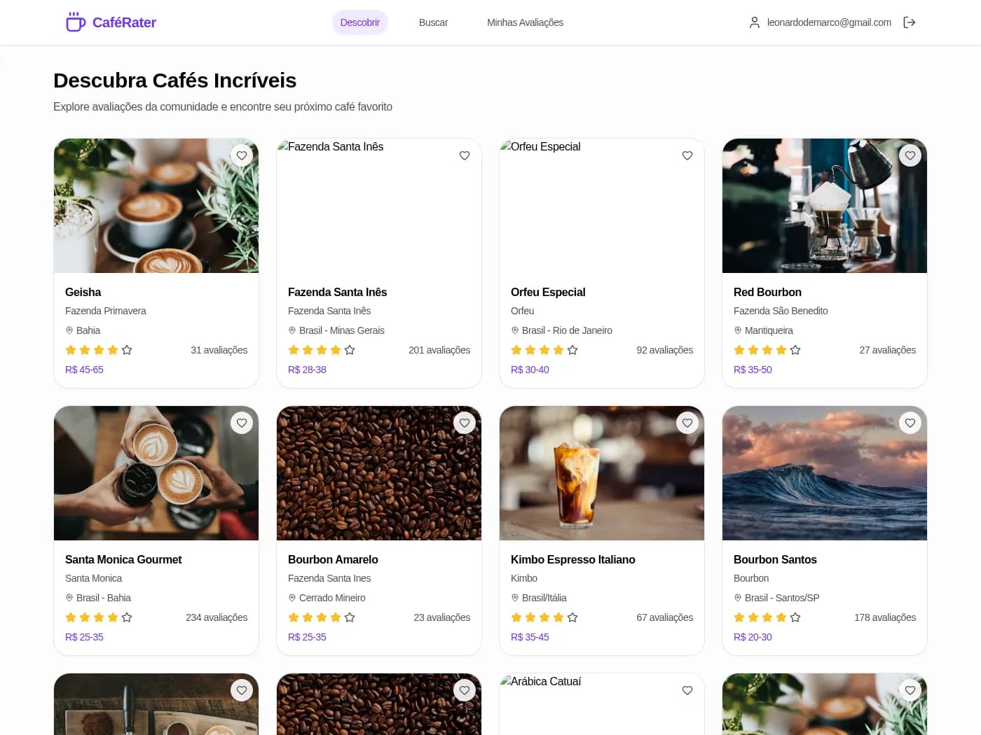 CaféRater: Avaliação de Cafés em Português