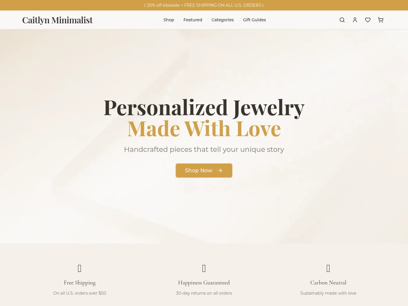 CaitlynMinimalist Web Store Clone
