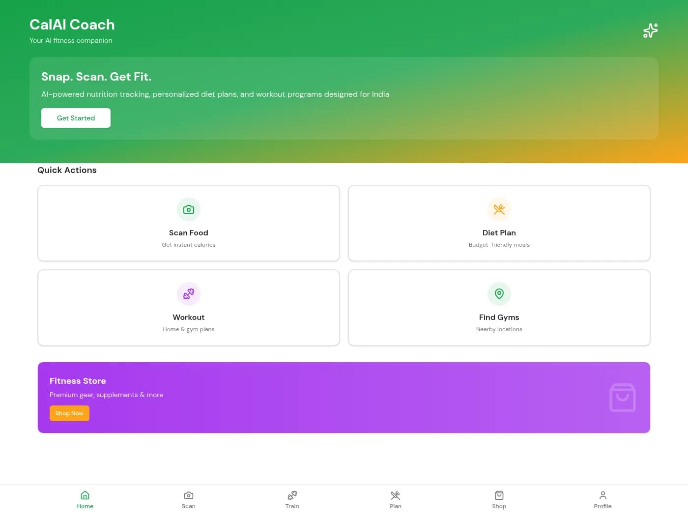 CalAI Coach – AI Health & Fitness Web App for India