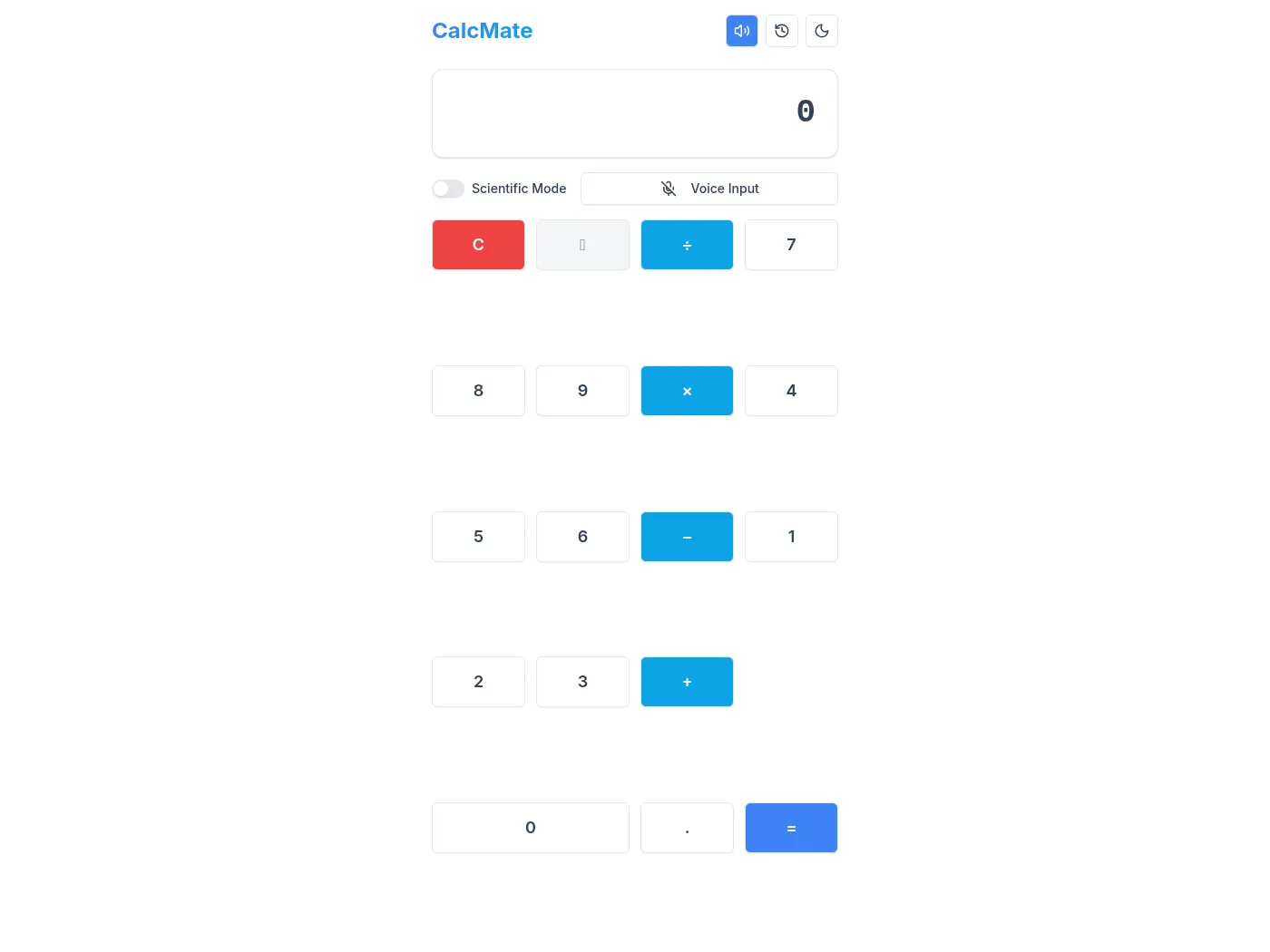 CalcMate: Voice-Enabled Scientific Calculator