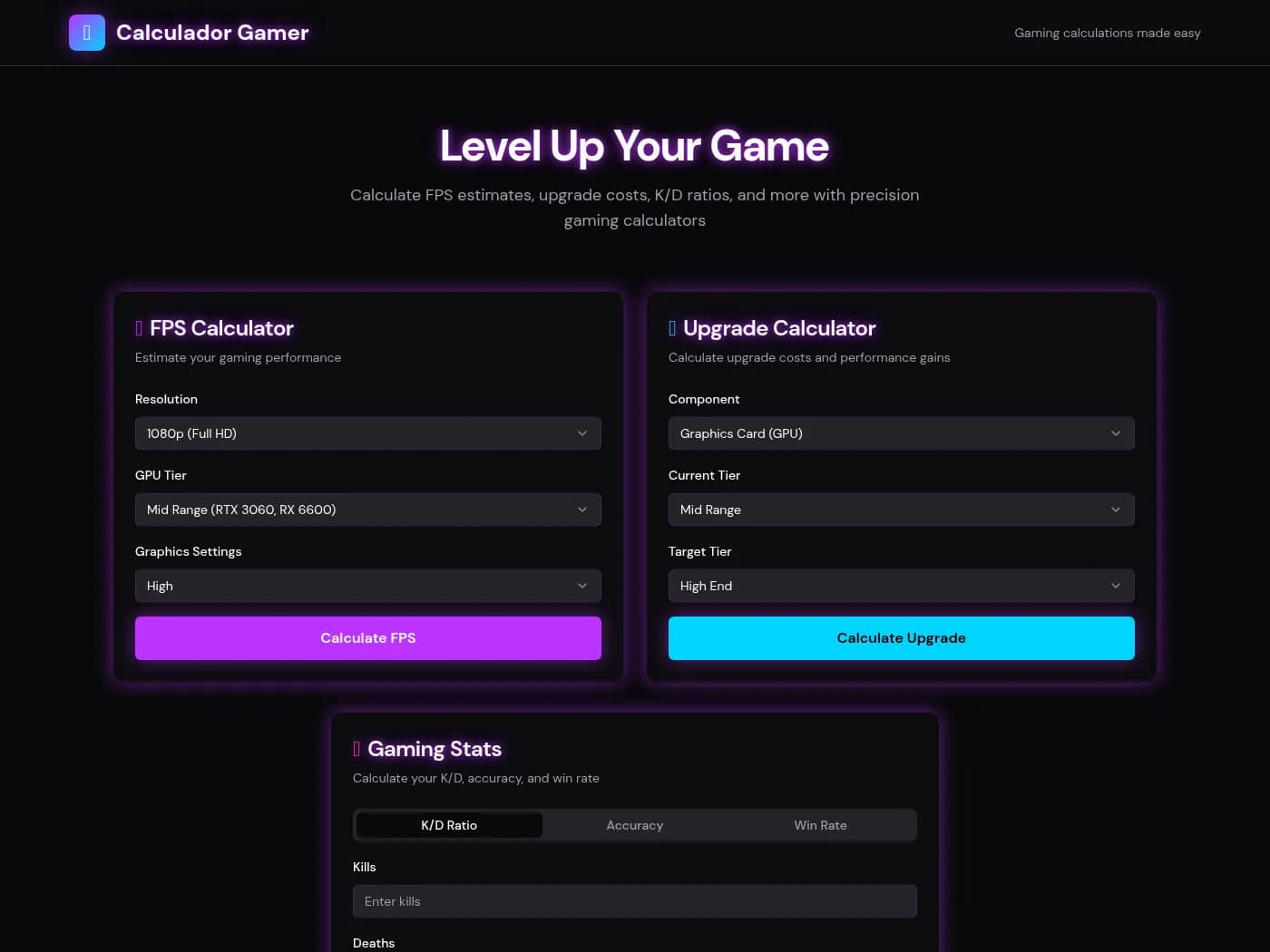 Calculador Gamer