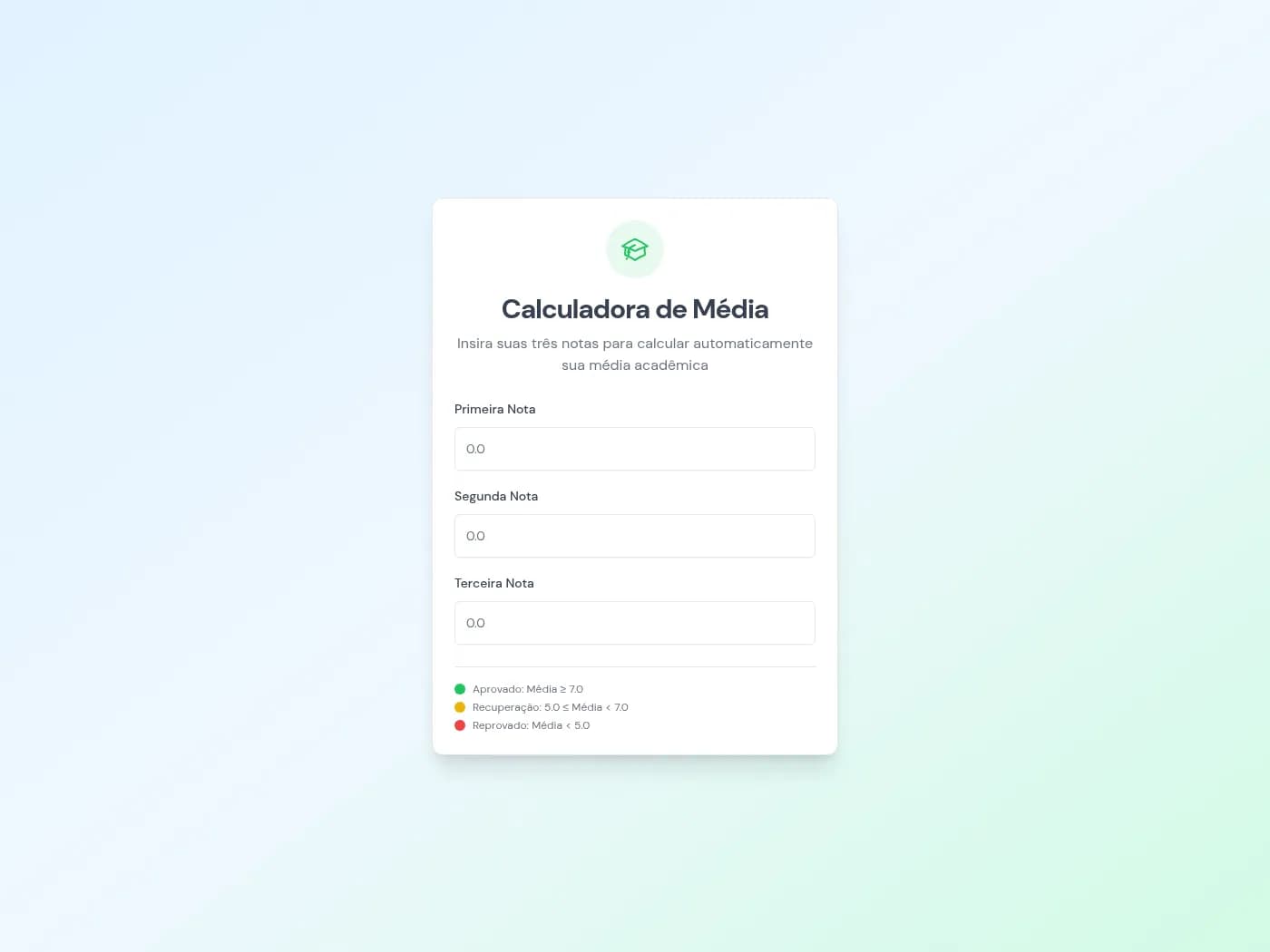 Calculadora de Média de Notas