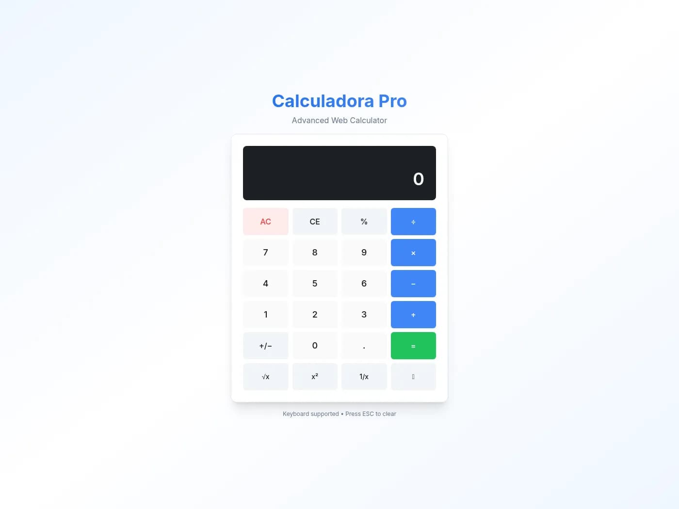 Calculadora Pro: Advanced Web Calculator