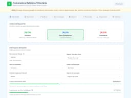 Calculadora Completa de Reforma Tributária com Análises e Recomendações Personalizadas