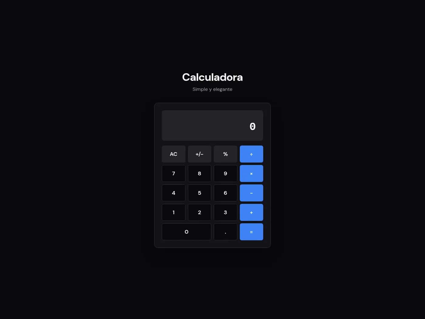 Calculadora Simple Web