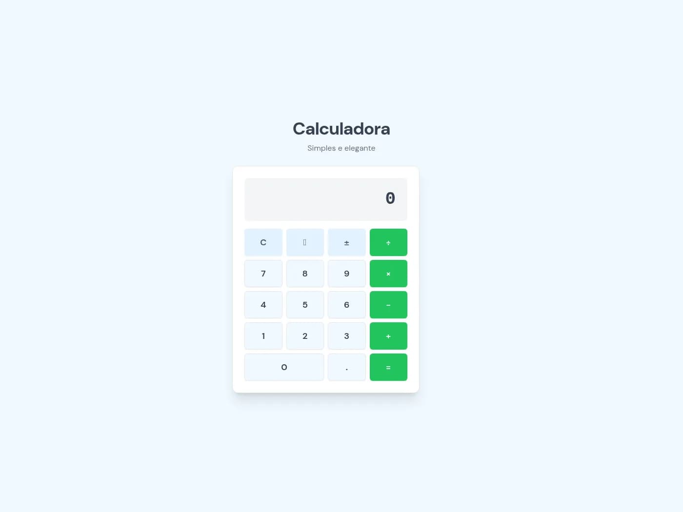 Calculadora Simples em HTML e JavaScript